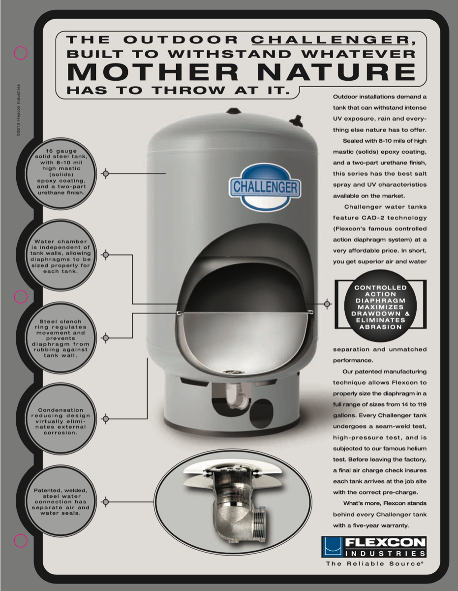 Flexcon Challenger 33.5 Gallon - Cold Rolled Steel Well Tank - PC122 – Supreme Water Sales